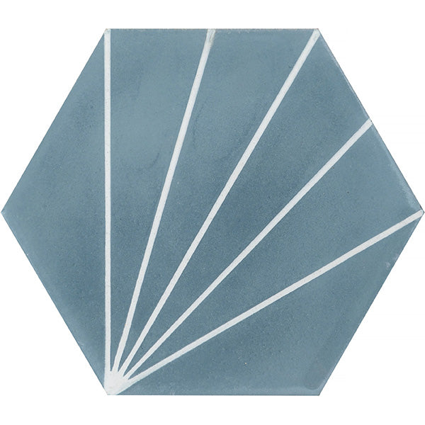 Dandelion Cement Tiles - Pigeon Blue + Pure White – LuxeSpace Design