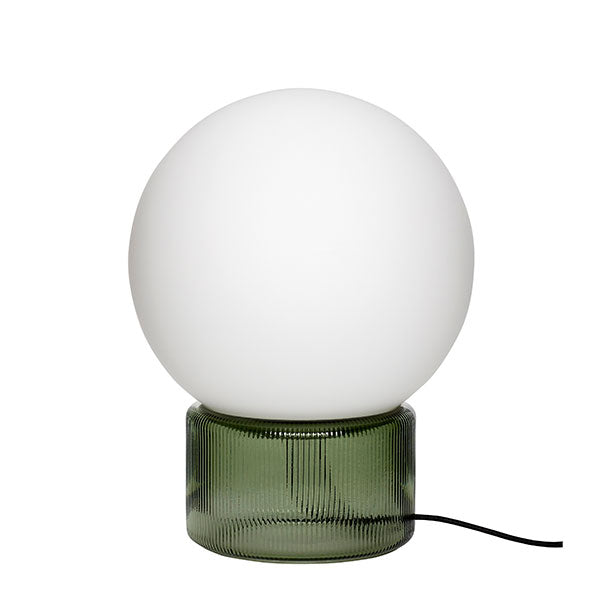 Scandic Large Table Lamp - White Globe + Green Fluted Glass – LuxeSpace ...